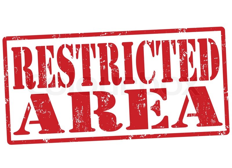 Restricted area grunge rubber stamp on ... | Stock vector | Colourbox