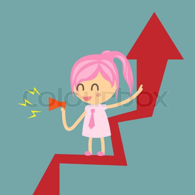 Business Girl with graph | Stock vector | Colourbox