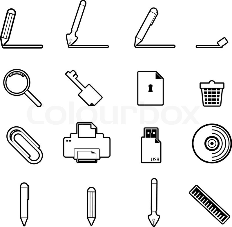 Dokument icons set , Business ... | Stock-Vektor | Colourbox