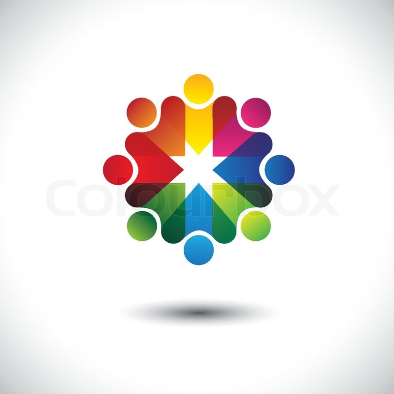 Abstract colorful icons of friends & ... | Stock vector | Colourbox