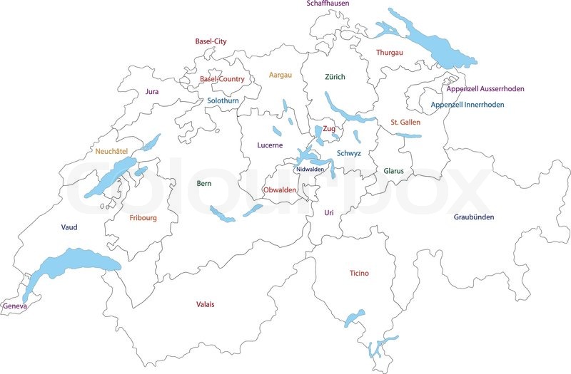 Administrative division of the Swiss ... | Stock vector | Colourbox
