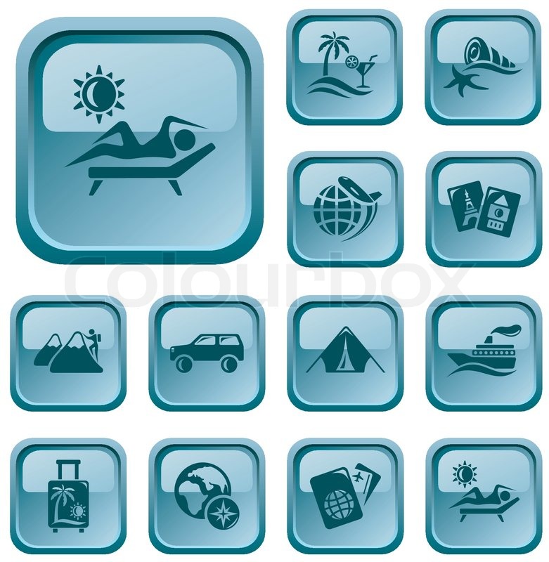 Vacation button set | Stock vector | Colourbox