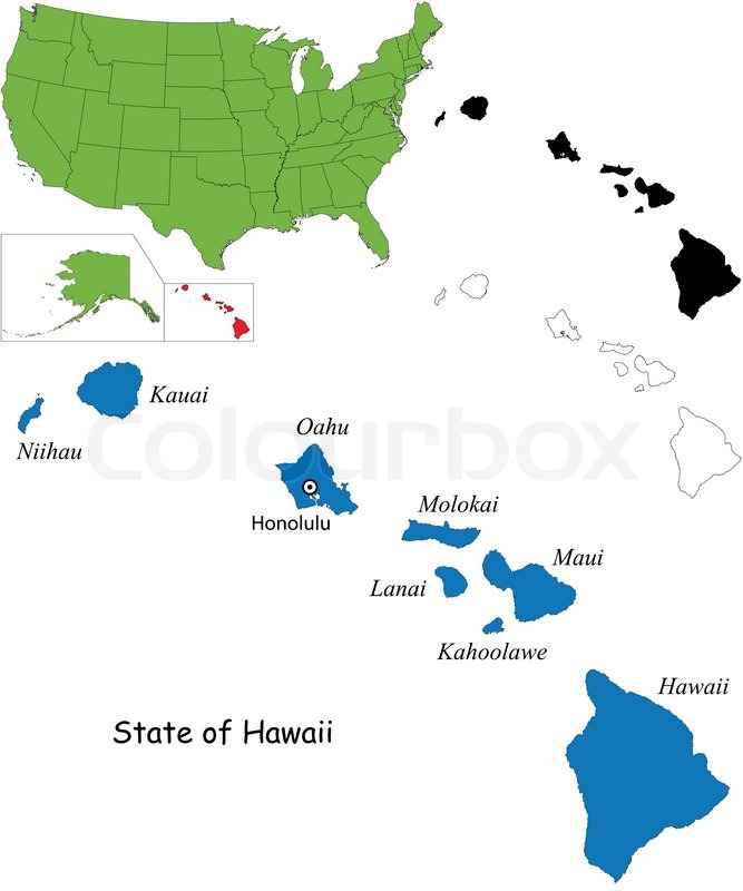 Illustration of State of Hawaii, USA | Stock vector | Colourbox