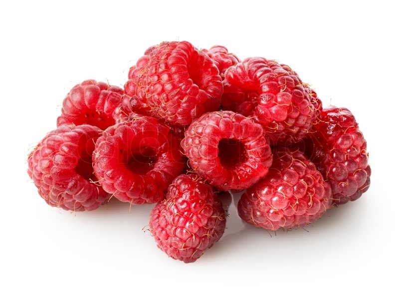 Red raspberry isolated on a white ... | Stock image | Colourbox