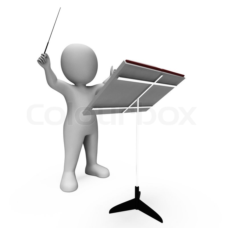 Musik Dirigent Zeigt Musiker Orchester ... | Stock Bild | Colourbox