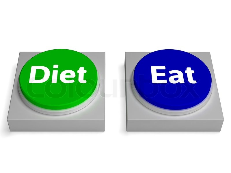 Eat Diet Buttons Showing Eating And ... | Stock image | Colourbox