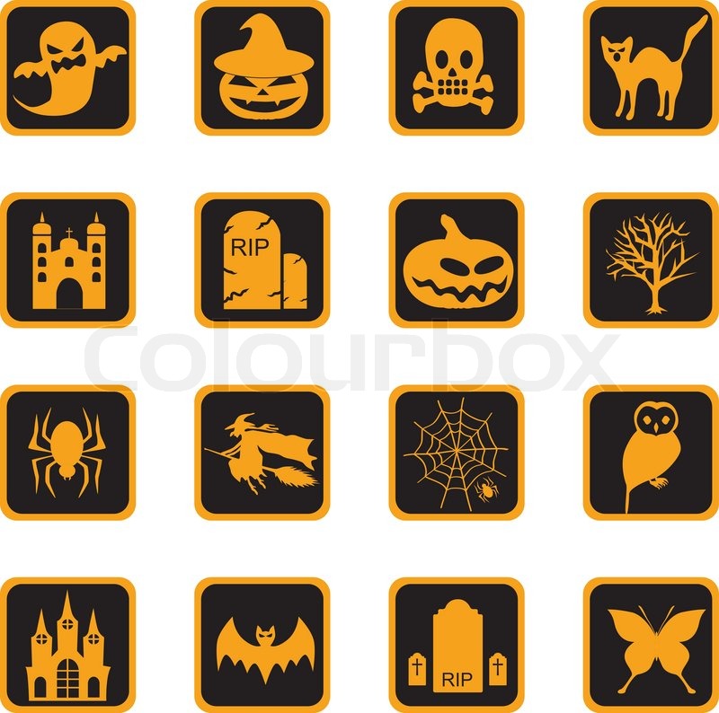 Scary Halloween Icon set, Vector ... | Stock vector | Colourbox