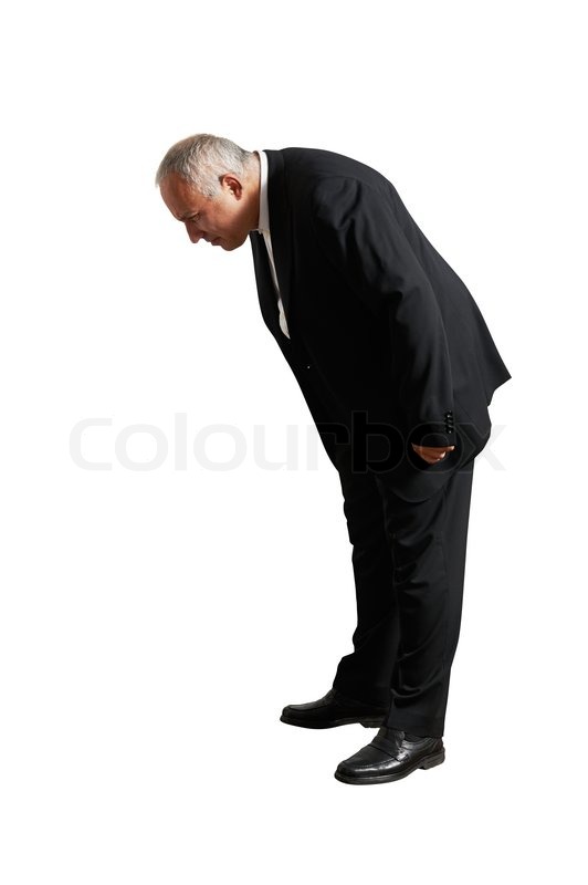 Old Man Standing Looking Down