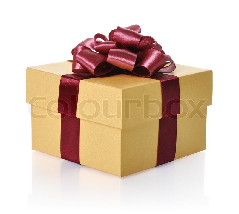 Goldene Geschenk-Box | Stock Bild | Colourbox