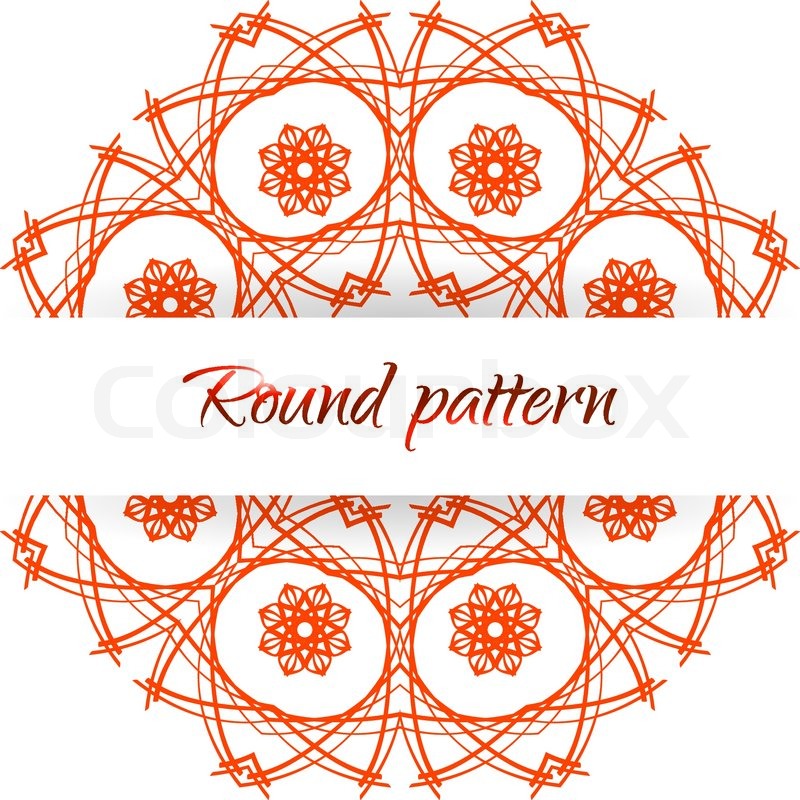 Abstract floral round pattern isolated ... | Stock vector | Colourbox