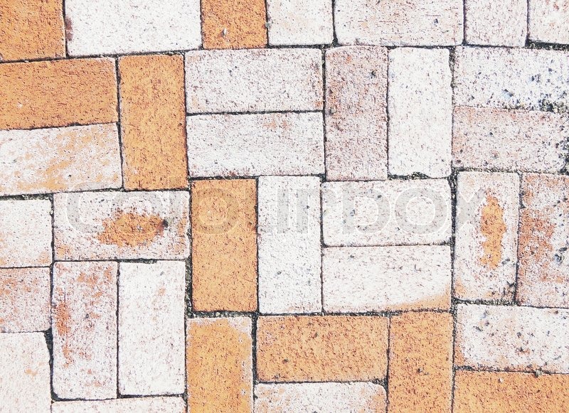 Old Brick footpath background | Stock image | Colourbox