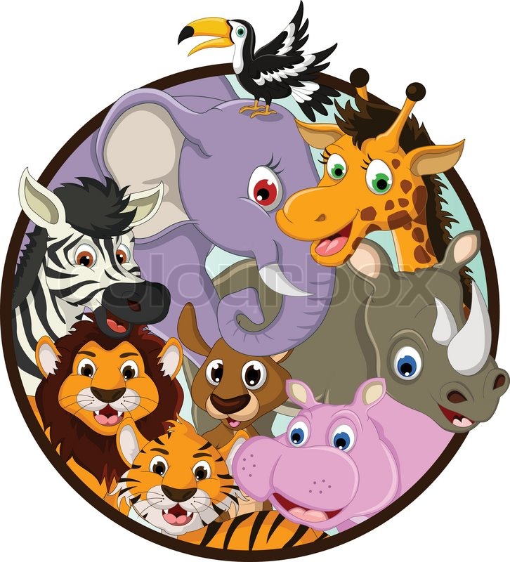 Cute animal wildlife cartoon with ... | Stock vector | Colourbox