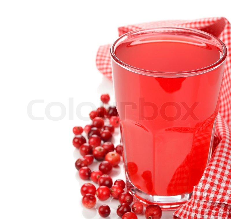 Cranberry juice a glass on white ... | Stock image | Colourbox