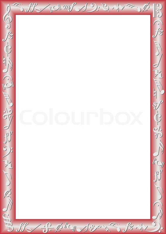 Red gradient border with music notes ... | Stock vector | Colourbox