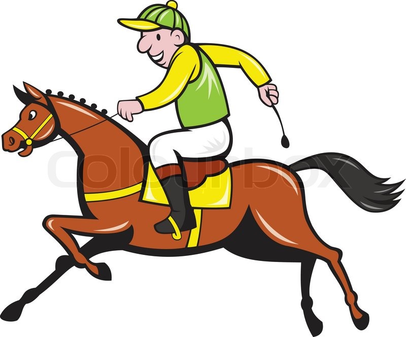 Cartoon Jockey und Pferderennen Side | Stock-Vektor | Colourbox