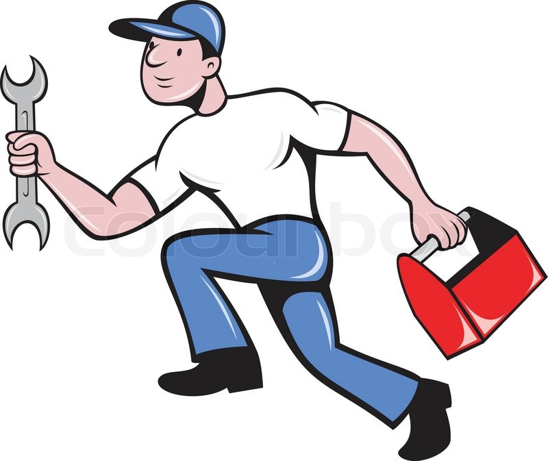 Illustration of a mechanic repairman ... | Stock vector | Colourbox