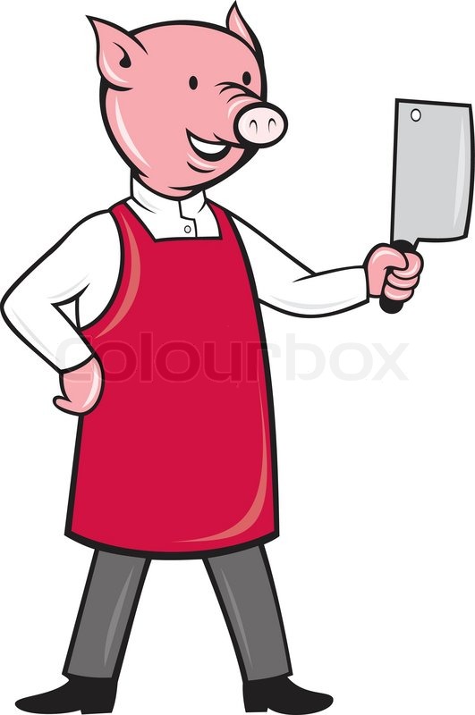 Illustration of a pig hog butcher ... | Stock vector | Colourbox