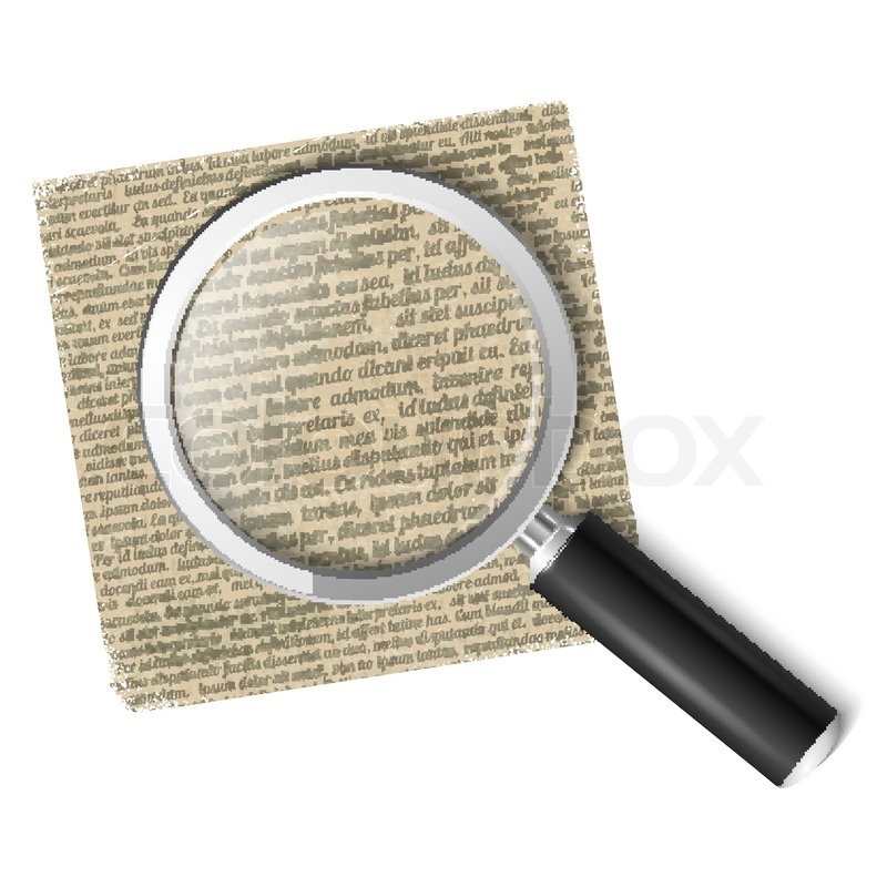 Lupe gegenüber dem Text | Stock-Vektor | Colourbox