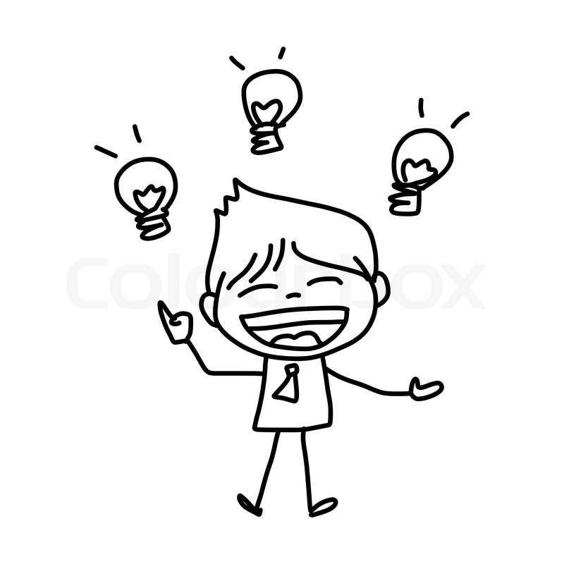 Hånd tegning tegneseriefigur business ... | Stock vektor | Colourbox