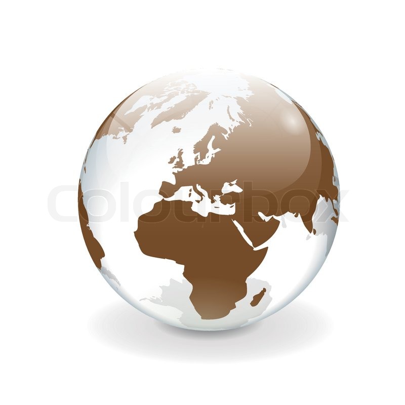 White brown vector world globe - ... | Stock vector | Colourbox
