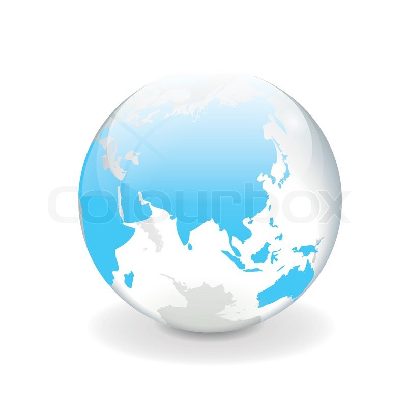 White light blue vector world globe - ... | Stock vector | Colourbox