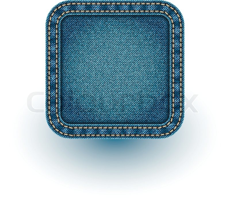 App icon . Realistic denim . Eps10 | Stock vector | Colourbox