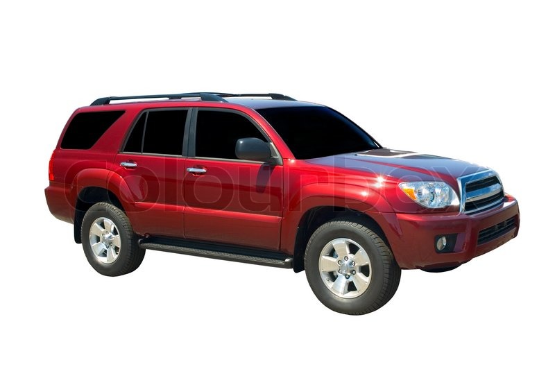 Red suv isolated on white. Look for ... | Stock image | Colourbox