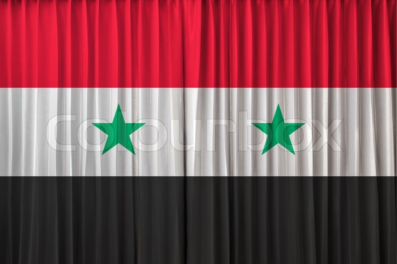 Syrien Flagge am Vorhang | Stock Bild | Colourbox