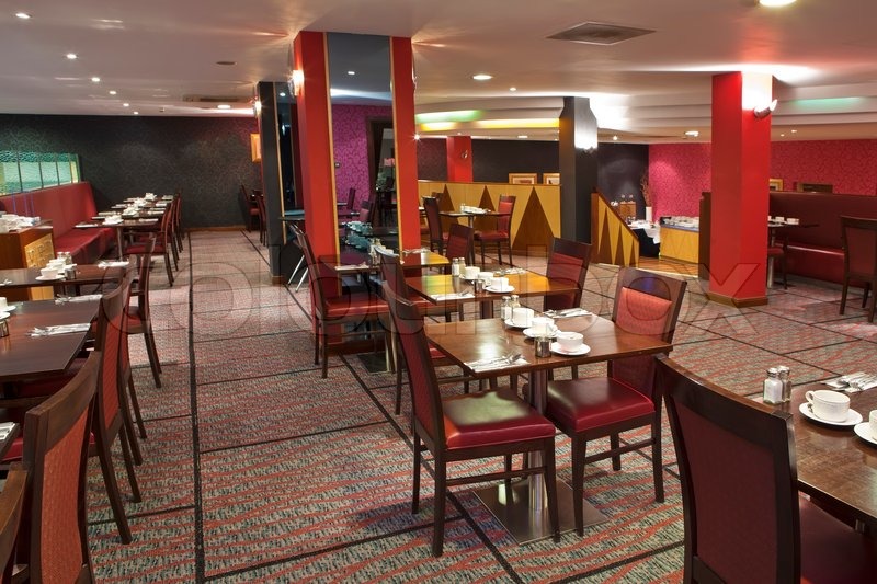 Formal breakfast table setup at hotel ... | Stock image | Colourbox