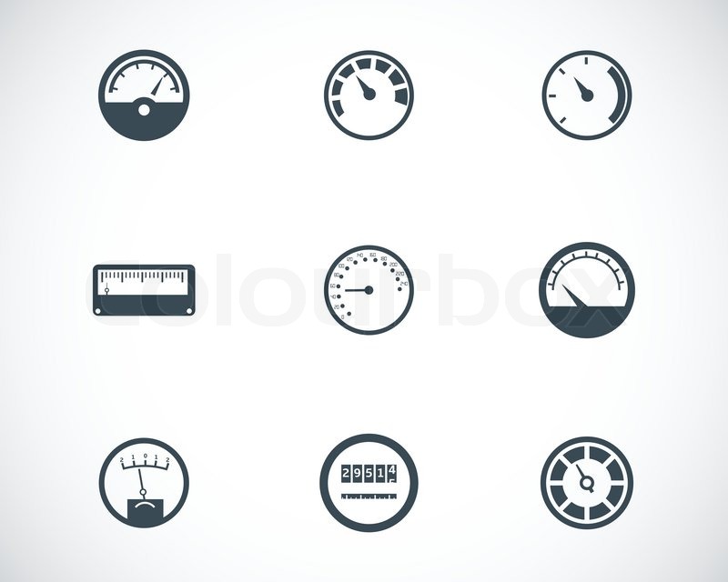 Vector black meter icons set | Stock vector | Colourbox