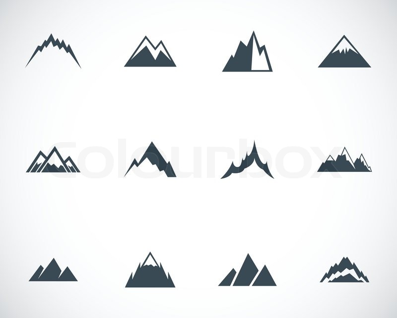 Vector schwarzen Berge Icons | Stock-Vektor | Colourbox