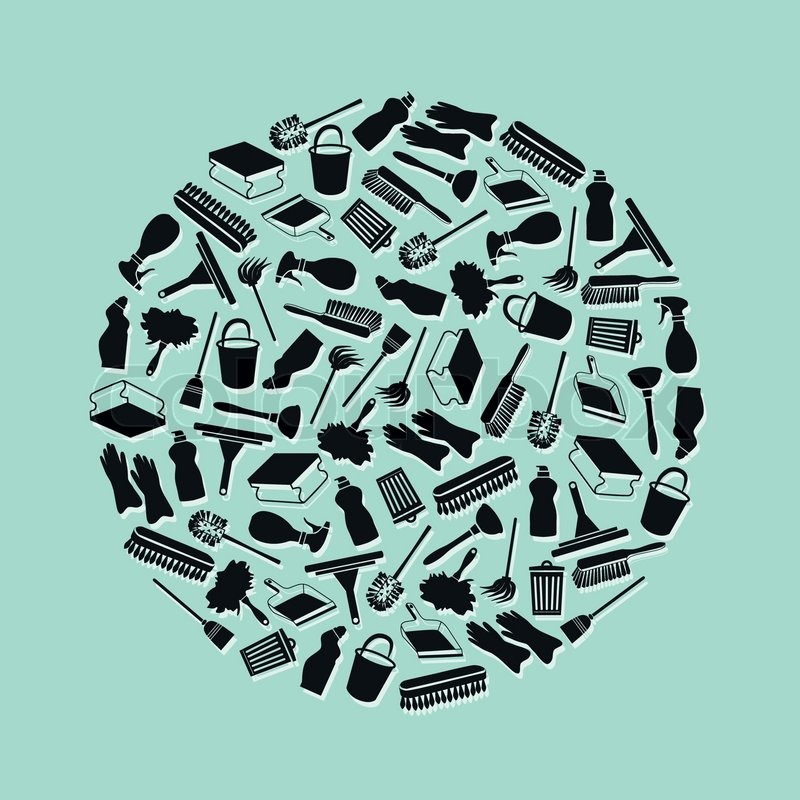 Cleaning icons in circle | Stock vector | Colourbox