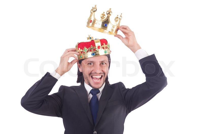 Businessman with crown isolated on ... | Stock image | Colourbox