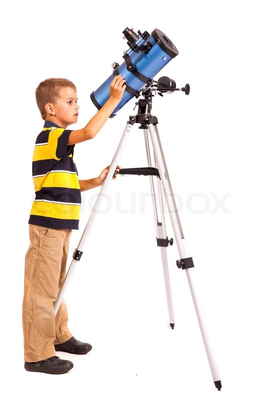 Child Looking Through Telescope