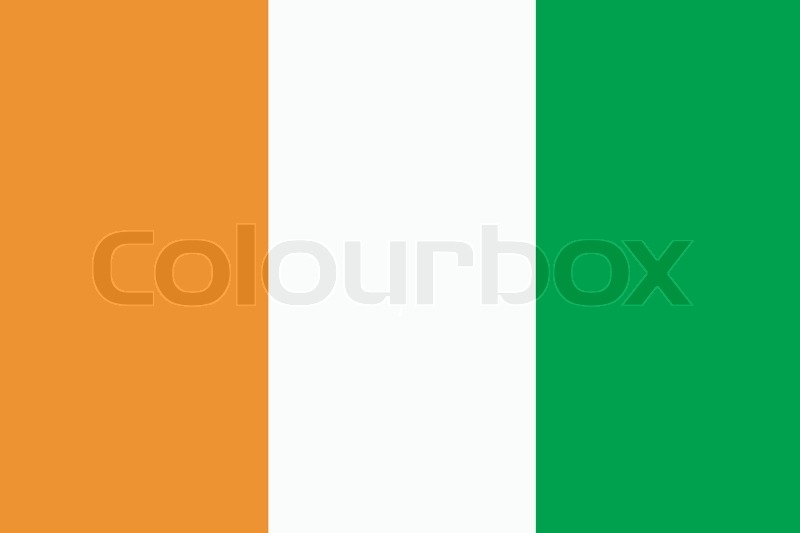 Original and simple Ivory Coast flag isolated vector in official colors ...
