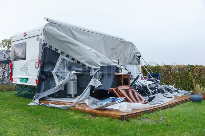 Stevns Camping the day after the worst ... | Stock Photo | Colourbox