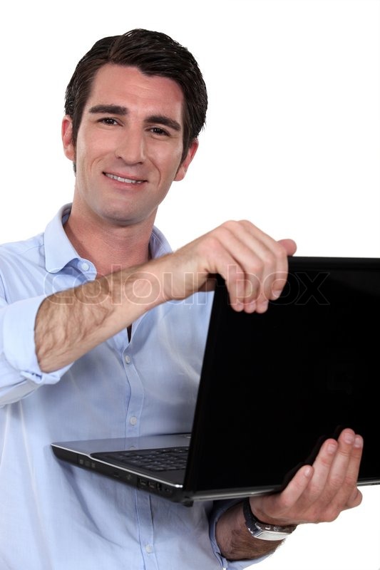 Businessman with a laptop | Stock image | Colourbox
