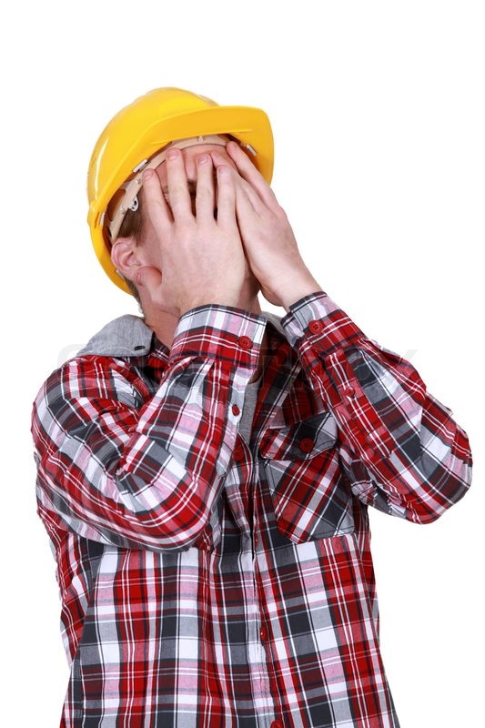 Devastated construction worker | Stock image | Colourbox