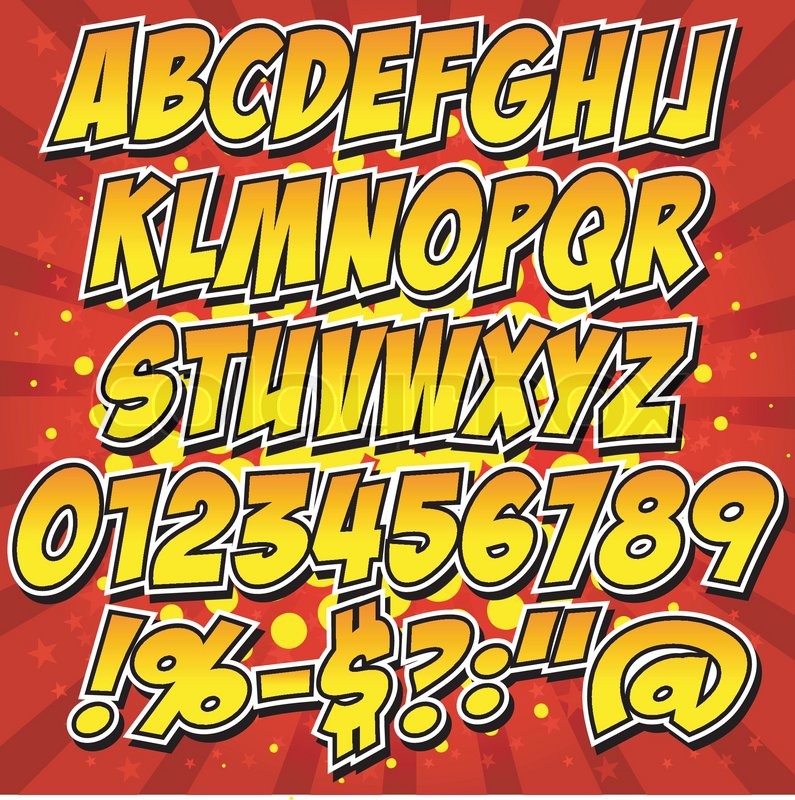 Comics style alphabet collection set ... | Stock vector | Colourbox