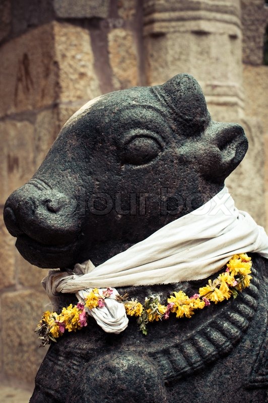 Statue of Nandi Bull at Gangaikonda ... | Stock image | Colourbox