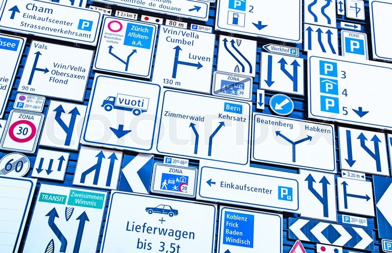 Collection of the swiss road signs | Stock image | Colourbox