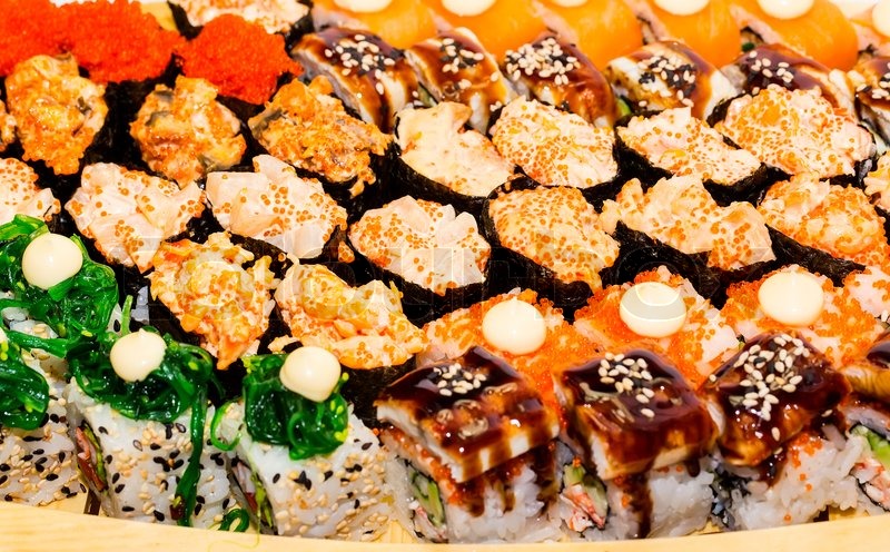 Delicious seafood sushi at a Japanese ... | Stock image | Colourbox