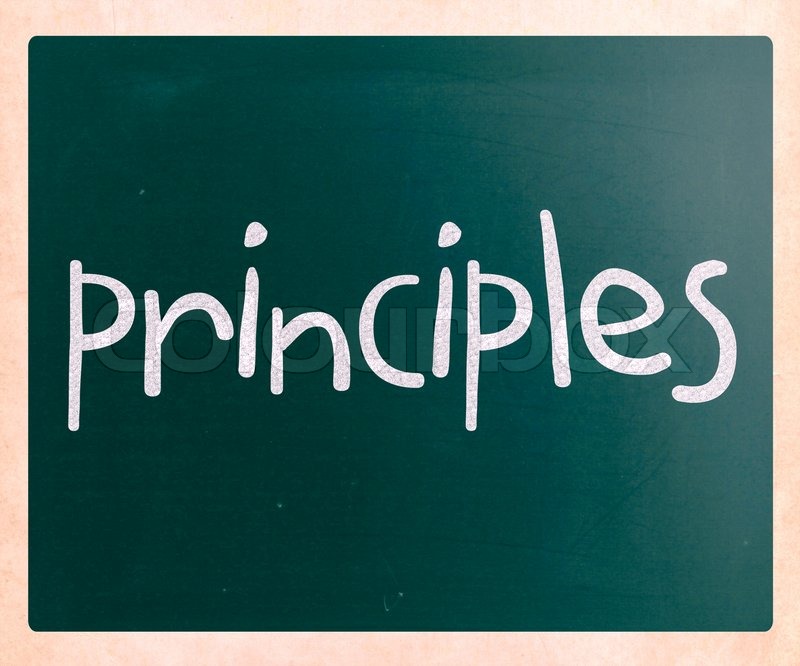 "Principles" handwritten with white ... | Stock image | Colourbox
