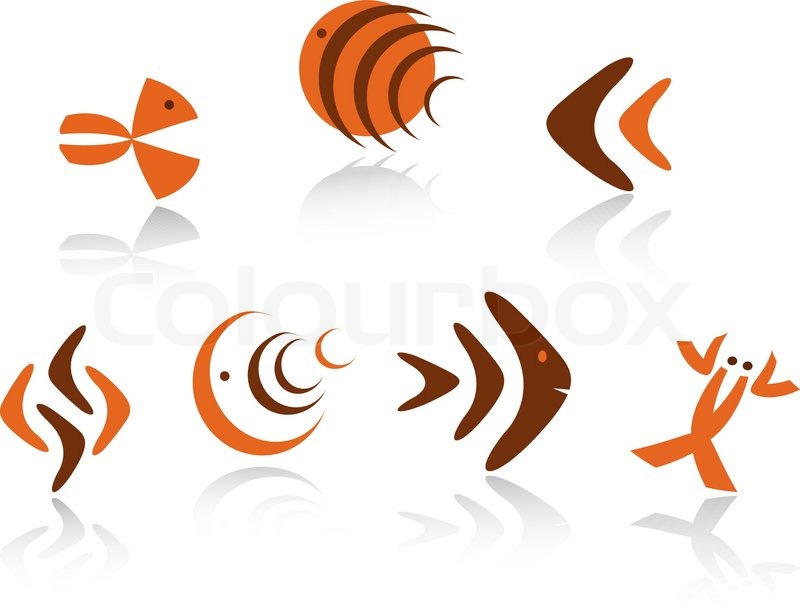 Underwater animals symbols as icons ... | Stock vector | Colourbox