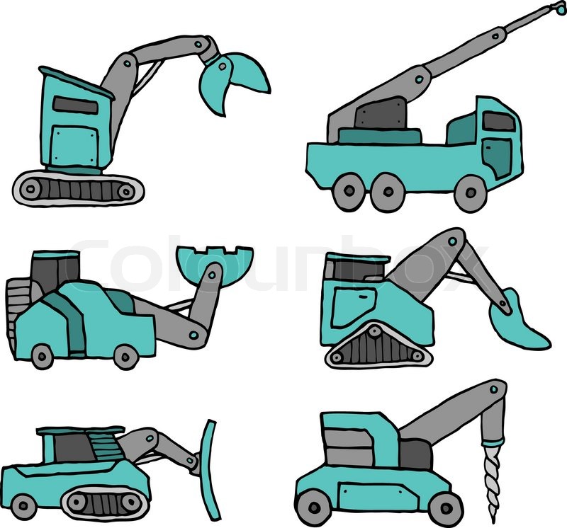Cartoon Baufahrzeug -Set | Stock-Vektor | Colourbox