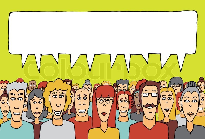 Crowd speaking together | Stock vector | Colourbox