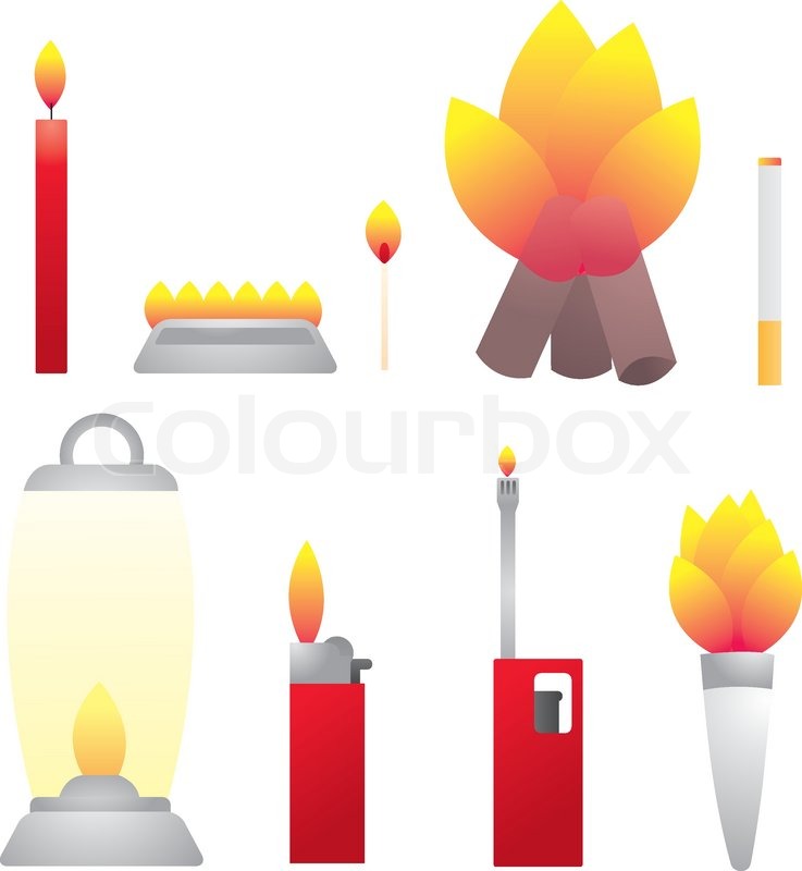 Set of fire objects / Heat | Stock vector | Colourbox