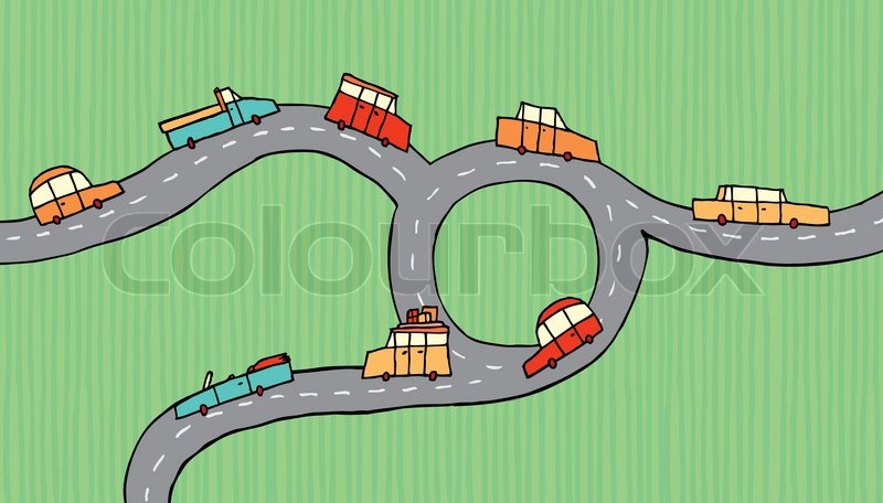 Cars on the road | Stock vector | Colourbox