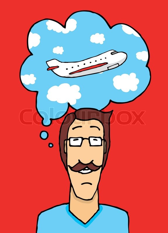 Ready to fly / Thinking on vacation | Stock vector | Colourbox