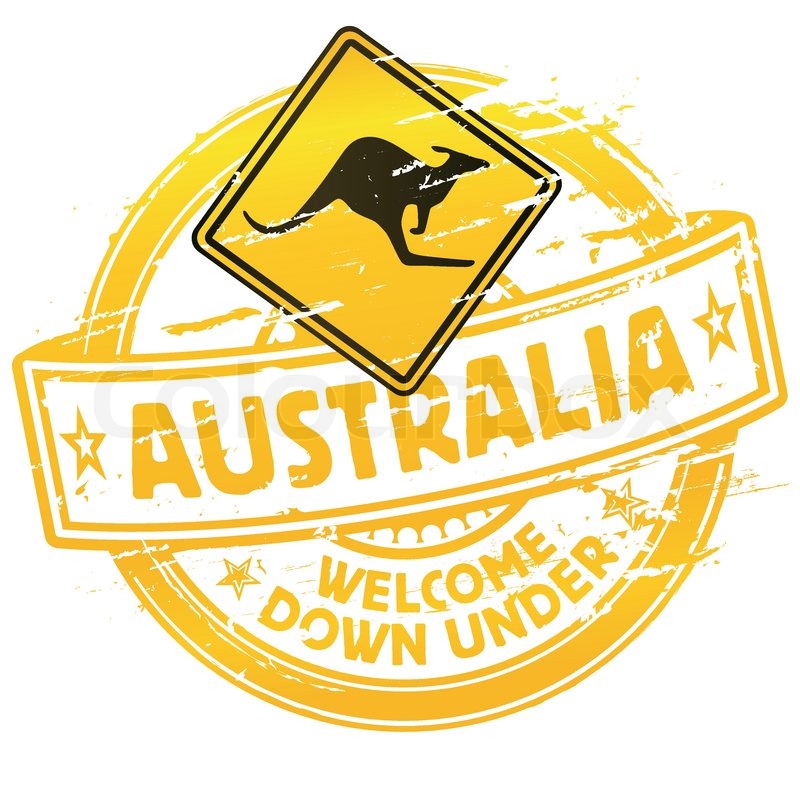 Stempel Australia welcome down under | Stock-Vektor | Colourbox